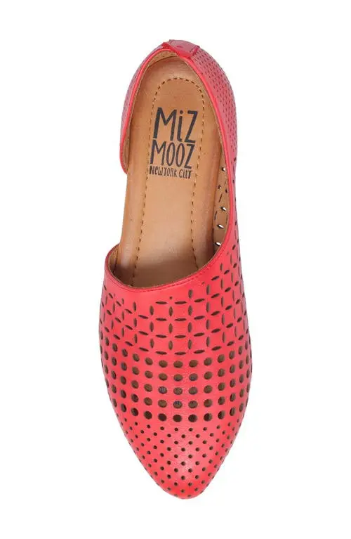 Miz Mooz Gwenna Leather D'orsay Flats - Scarlet