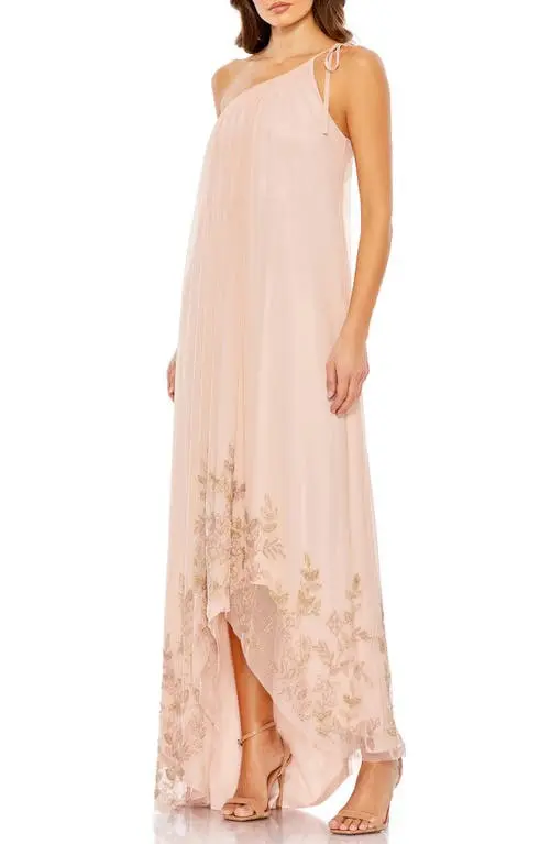 Mac Duggal Asymmetrical One Shoulder Gown - Rose