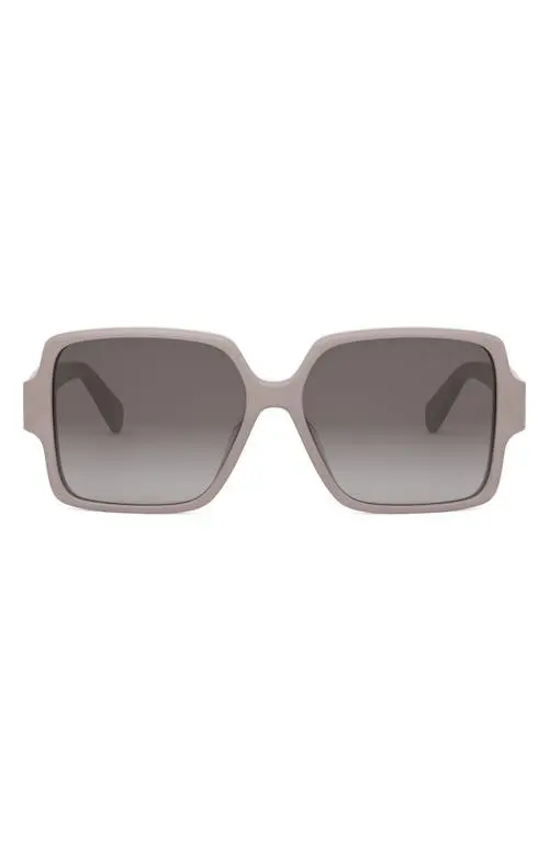 Celine Triomphe 60mm Square Sunglasses - Shiny Light Brown / Brown