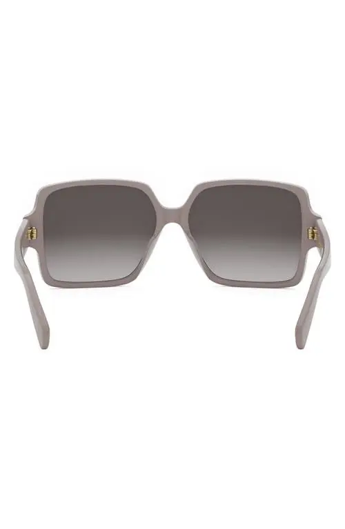 Celine Triomphe 60mm Square Sunglasses - Shiny Light Brown / Brown