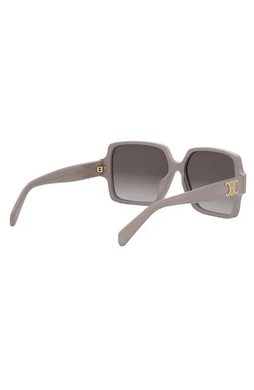 Celine Triomphe 60mm Square Sunglasses - Shiny Light Brown / Brown
