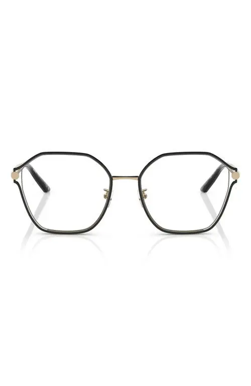 Versace 55mm Geometric Eyeglasses - Light Gold