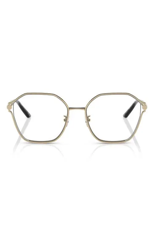 Versace 55mm Geometric Eyeglasses - Pale Gold