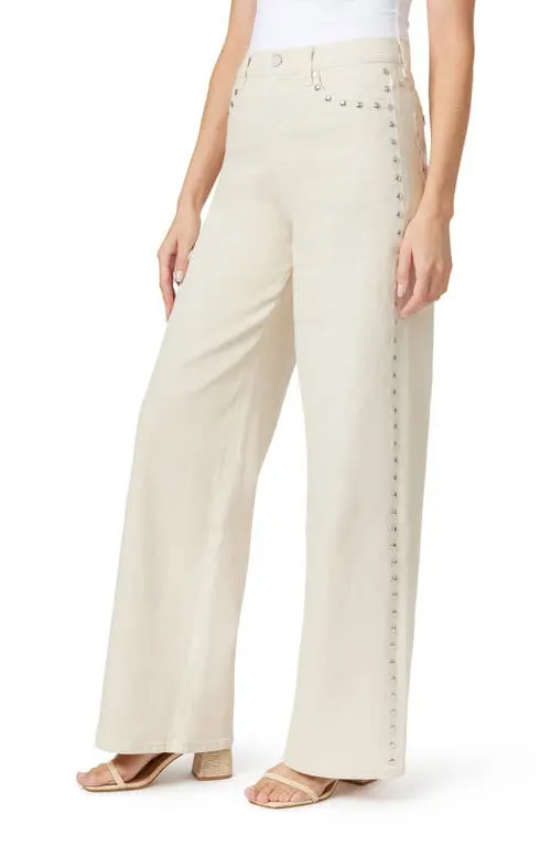 Habitual Studded High-rise Wide Leg Jeans - Ecru