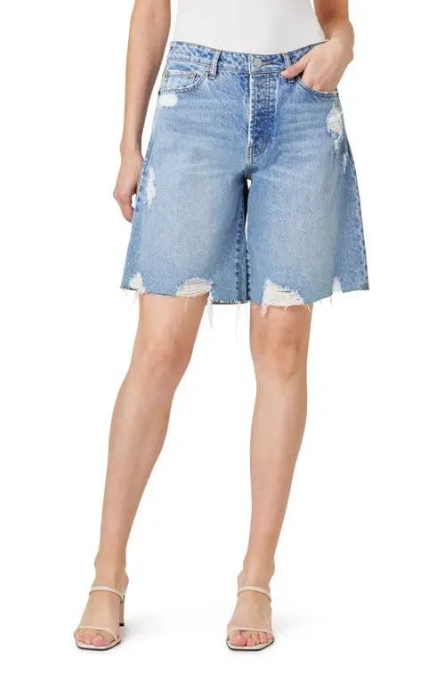 Habitual Easy Long Cutoff Denim Shorts - Pacific