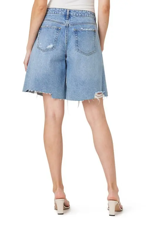Habitual Easy Long Cutoff Denim Shorts - Pacific