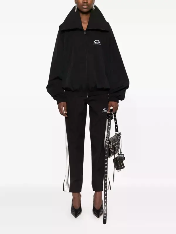 Balenciaga Logo-embroidered Jacket - Black