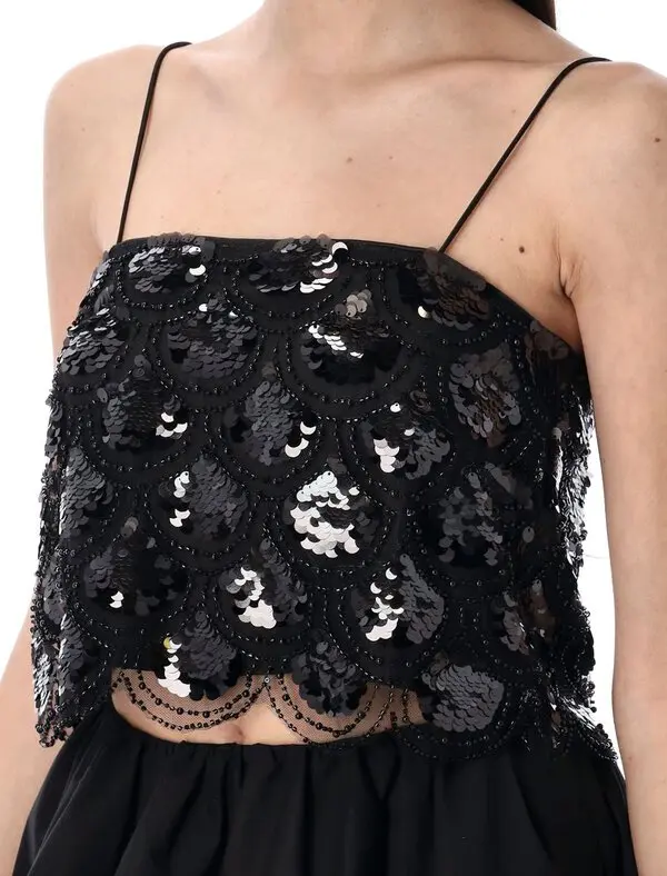 Remain Birger Christensen Sequin Embellished Crop Top