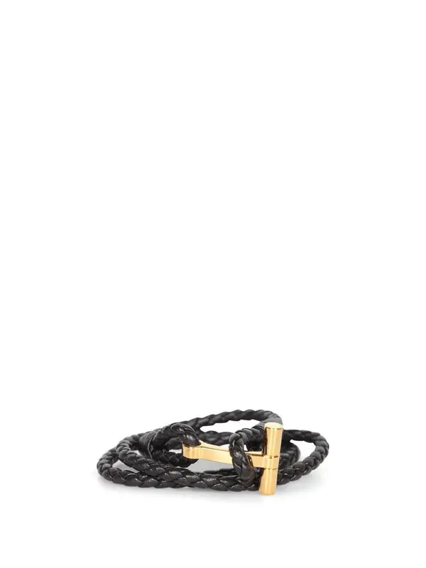 TOM FORD Braided Leather Bracelet - Brown