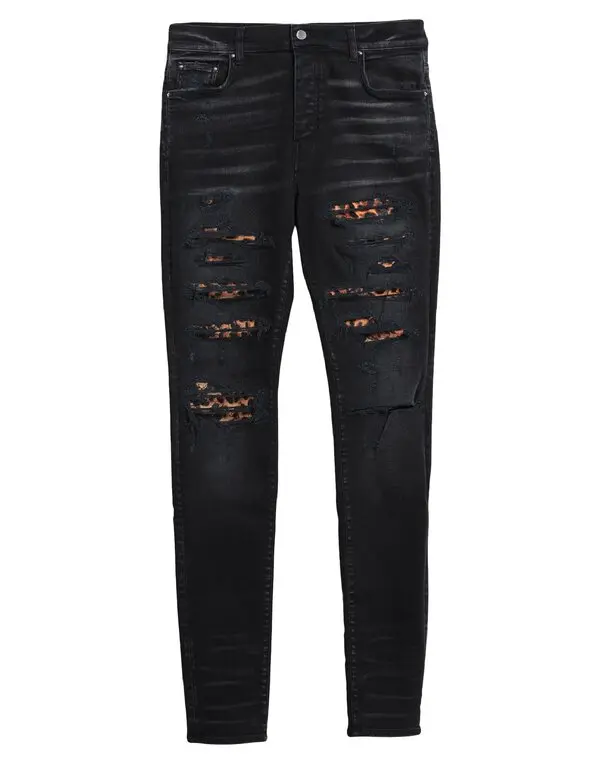 Amiri Slim Fit Distressed Jeans - Black