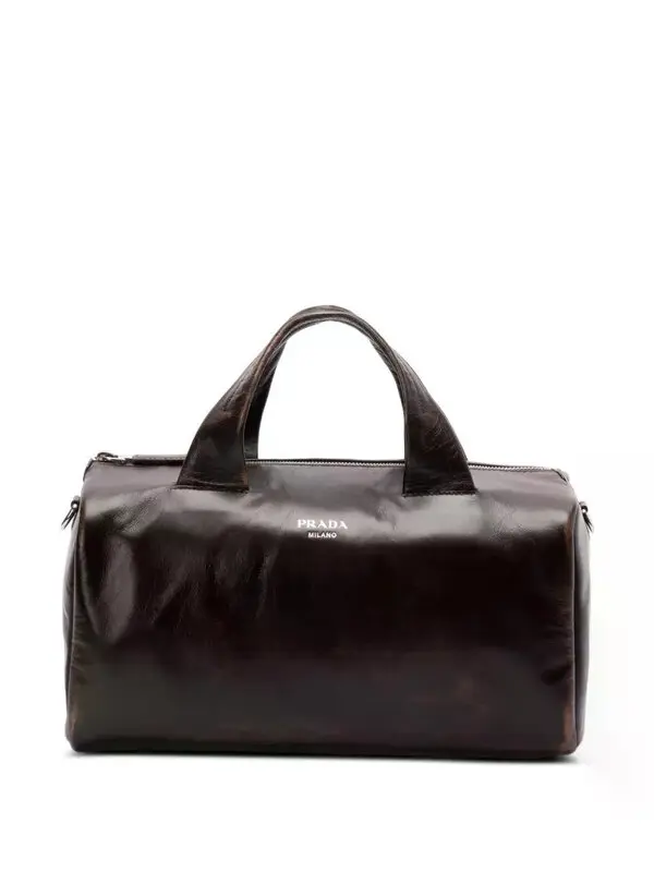 Prada Leather Duffle Bag - Brown