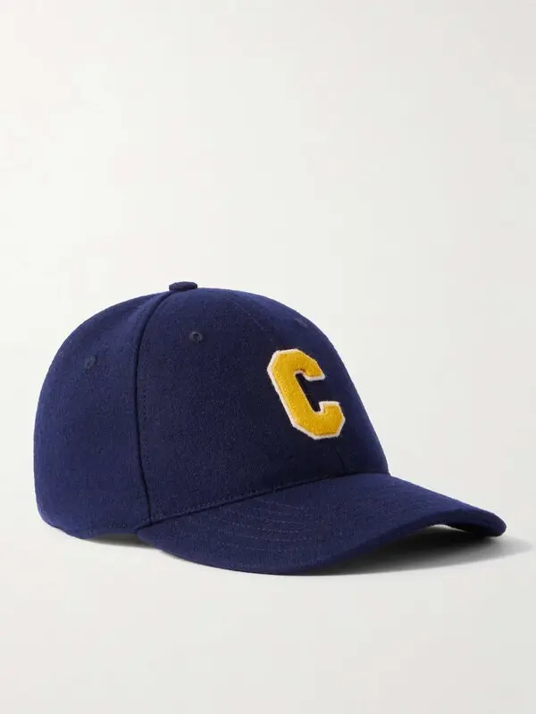 Celine Logo-appliquéd Virgin Wool-blend Flannel Baseball Cap