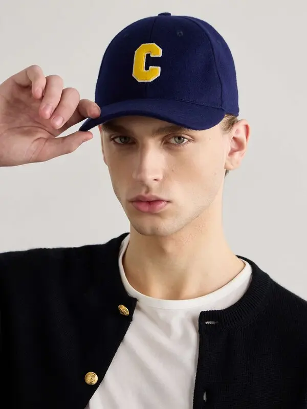 Celine Logo-appliquéd Virgin Wool-blend Flannel Baseball Cap