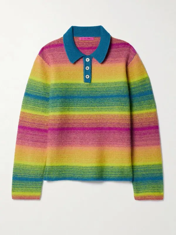 THE ELDER STATESMAN Blurry Stripe Oversized Sweater