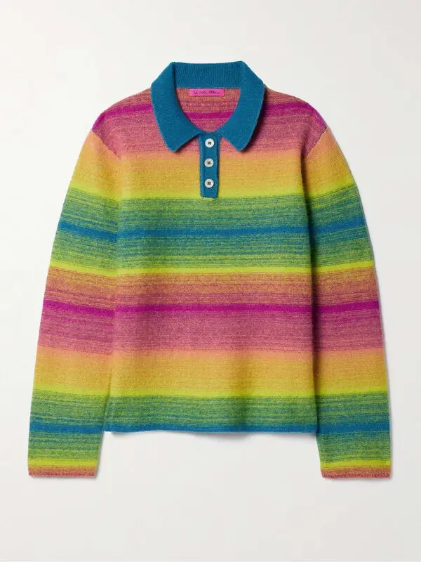 THE ELDER STATESMAN Blurry Stripe Oversized Sweater