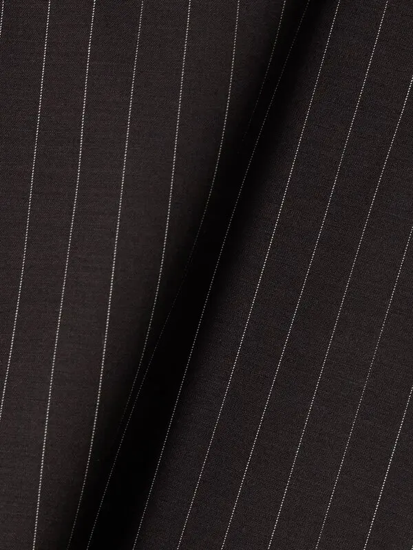 ST. AGNI Distressed Pinstriped Wool-blend Tank - Brown