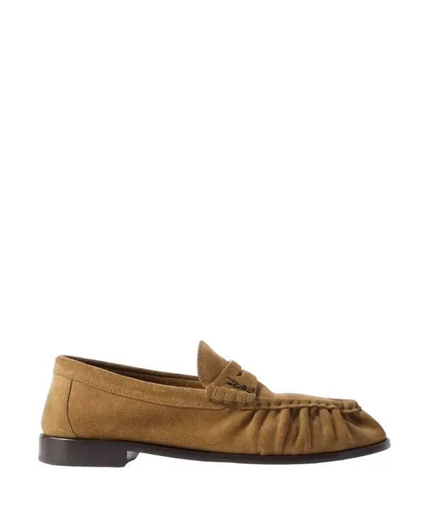 Saint Laurent Le Loafer Suede Loafers - Brown