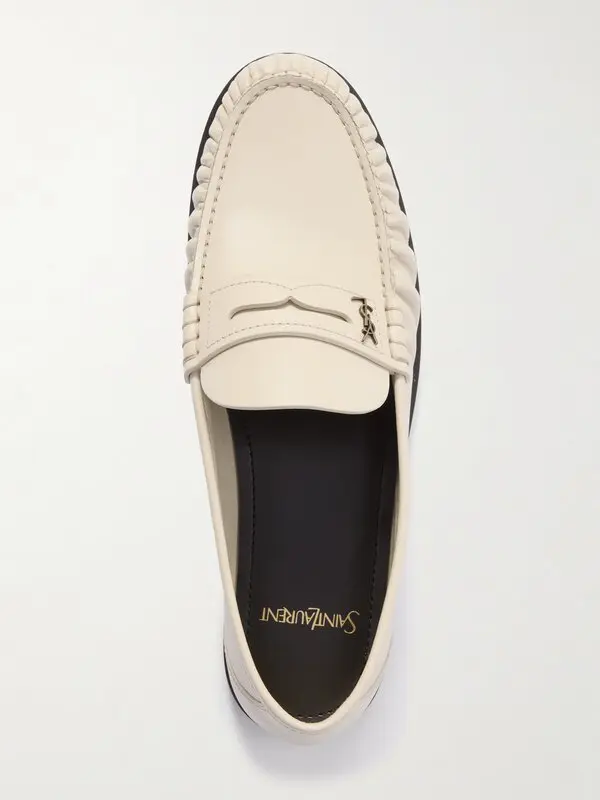 Saint Laurent Glossed-leather Loafers