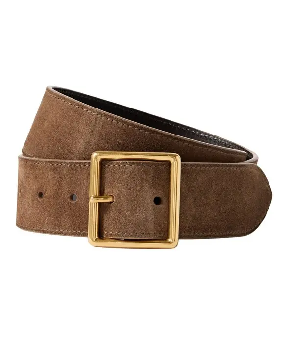 NILI LOTAN Marcela Suede Belt - Brown