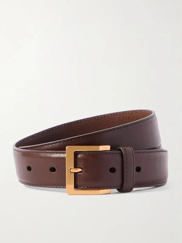 Saint Laurent Vadim Leather Belt - Brown