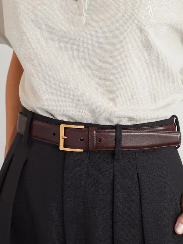 Saint Laurent Vadim Leather Belt - Brown