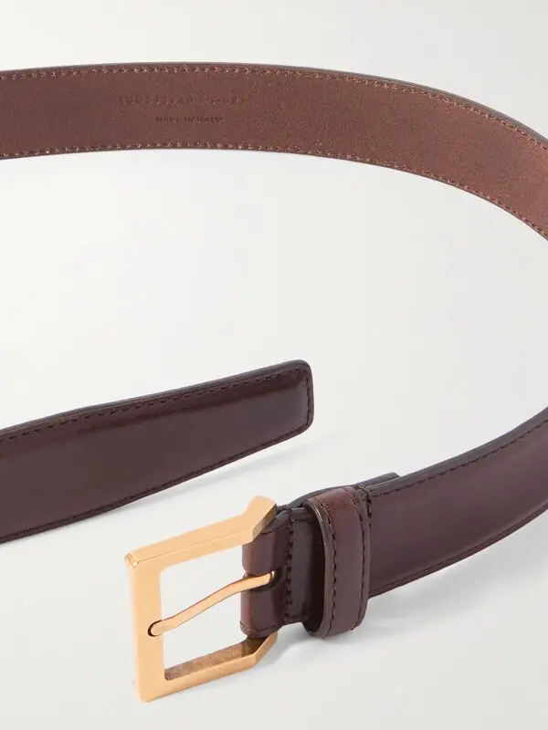 Saint Laurent Vadim Leather Belt - Brown