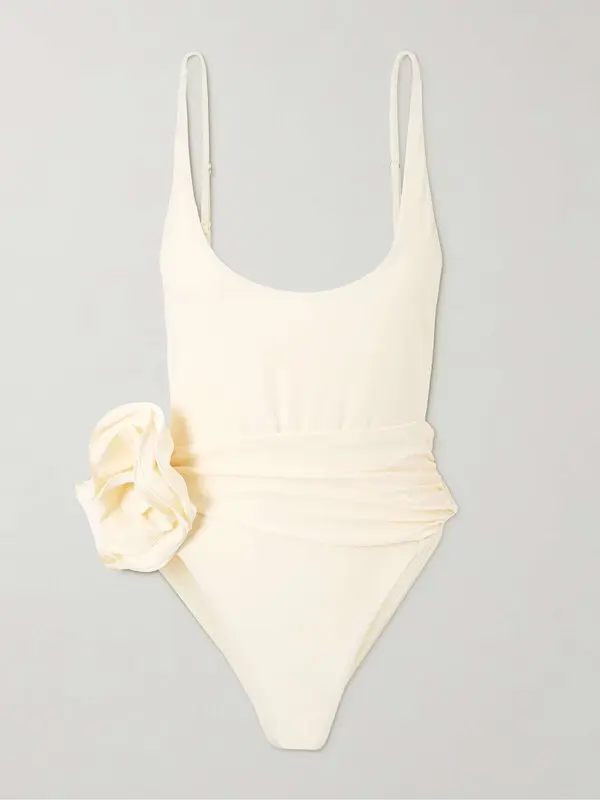 Magda Butrym - Magda Butrym Appliquéd Ruched One Piece Swimsuit