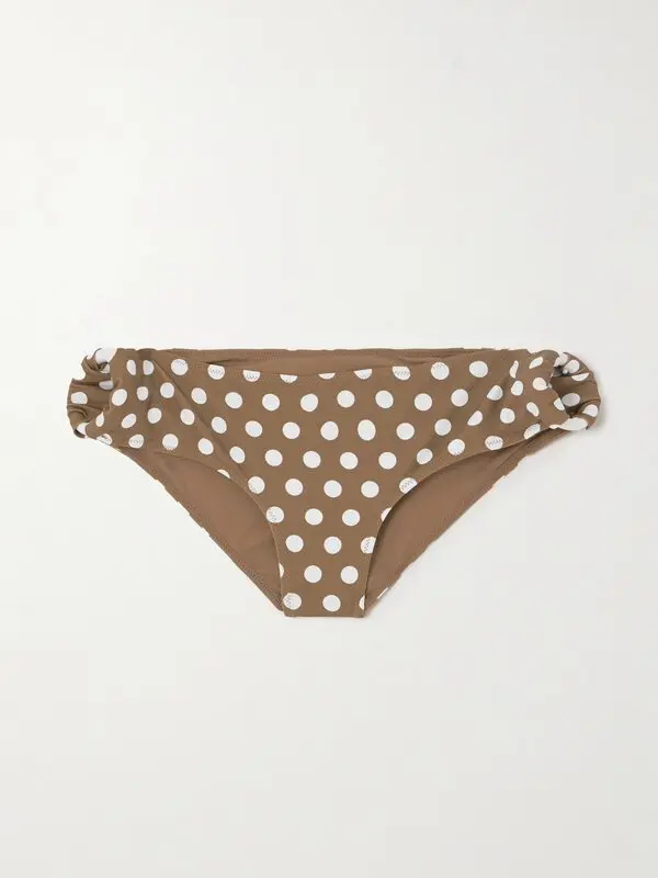 Marysia Coronada Polka-dot Bikini Briefs - Brown
