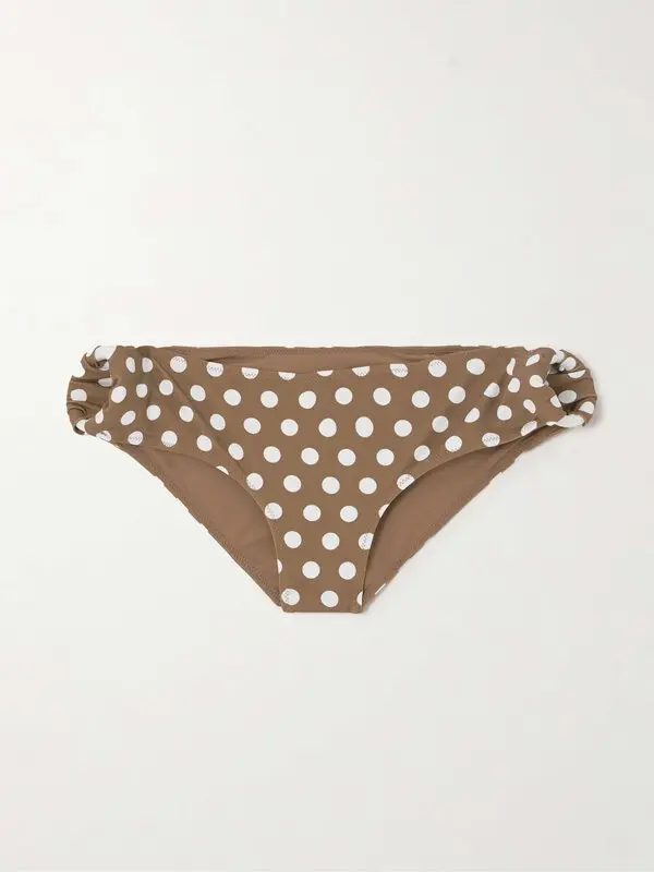 Marysia Coronada Polka-dot Bikini Briefs - Brown