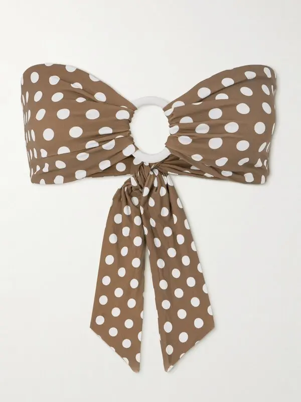 Marysia Coronada Polka-dot Bikini Top - Brown