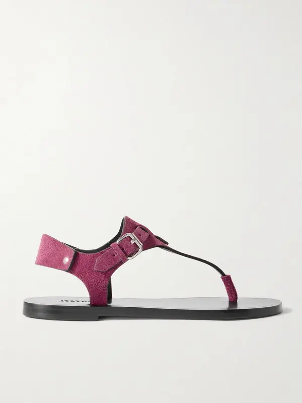 MARANT ETOILE Isabel Marant Akel Embellished Suede Sandals - Purple