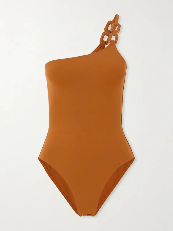 ERES Ancre Plaisance One-shoulder Embellished Swimsuit - Brown