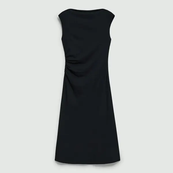 Theory Draped Boatneck Sheath Dress - Black