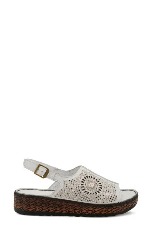 SPRING STEP SHOES Cordero Leather Slingback Sandals - White