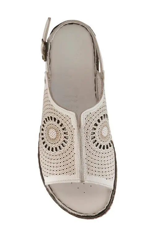 SPRING STEP SHOES Cordero Leather Slingback Sandals - White