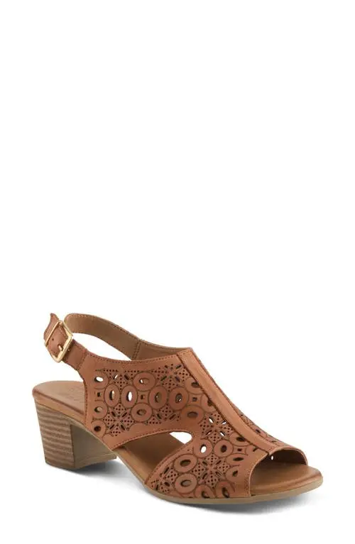 SPRING STEP SHOES Kovach Leather Slingback Sandals - Camel