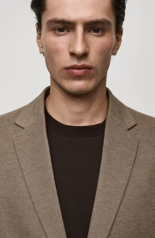 Mango Slim Fit Textured Cotton-blend Sport Coat