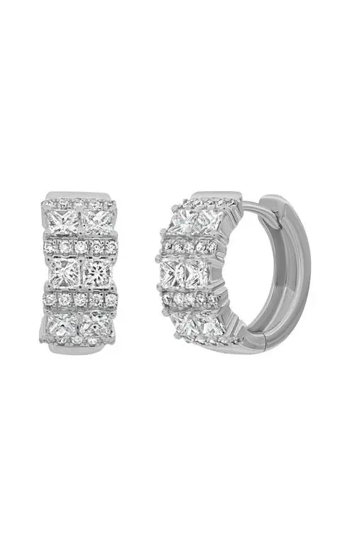 Bony Levy Mika Diamond Huggie Hoop Earrings - 18k White Gold