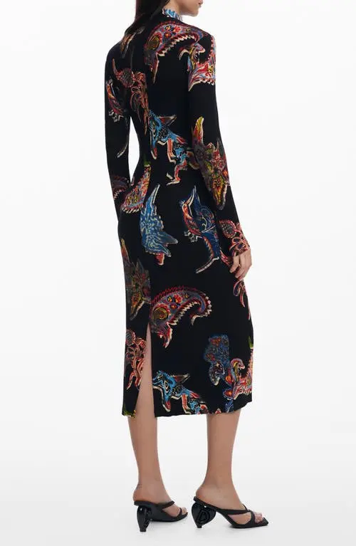 Desigual Abstract Print Midi Dress