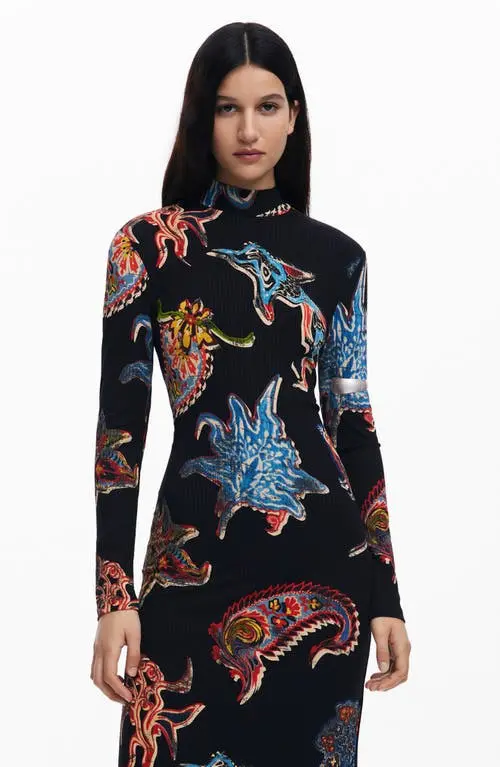 Desigual Abstract Print Midi Dress