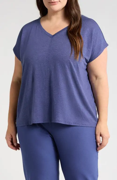 Eileen Fisher Organic Linen V-neck T-shirt - Bluette