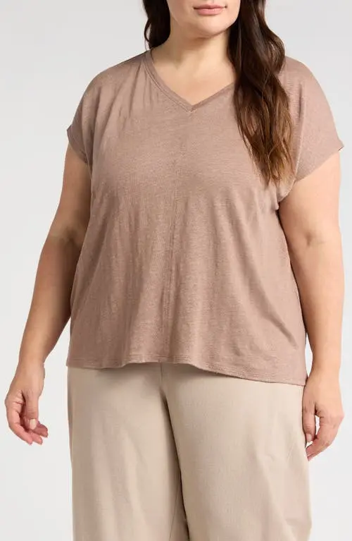 Eileen Fisher Organic Linen V-neck T-shirt