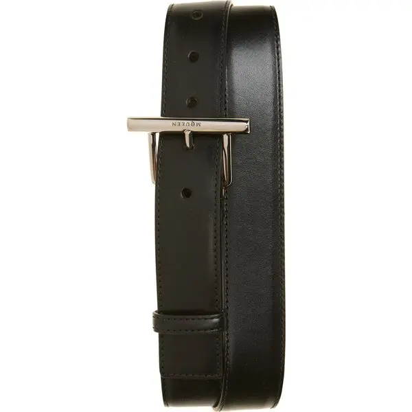 Alexander McQueen Sling Leather Belt - Black/ Silver