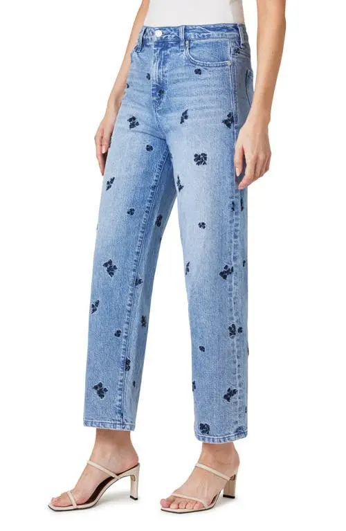 Habitual Peyton Embroidered Wide Leg Ankle Jeans