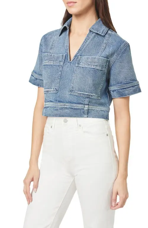 Habitual Boxy Crop Denim Shirt - Marine