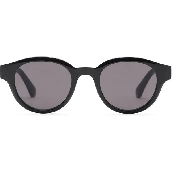 Mango Round Frame Sunglasses - Black