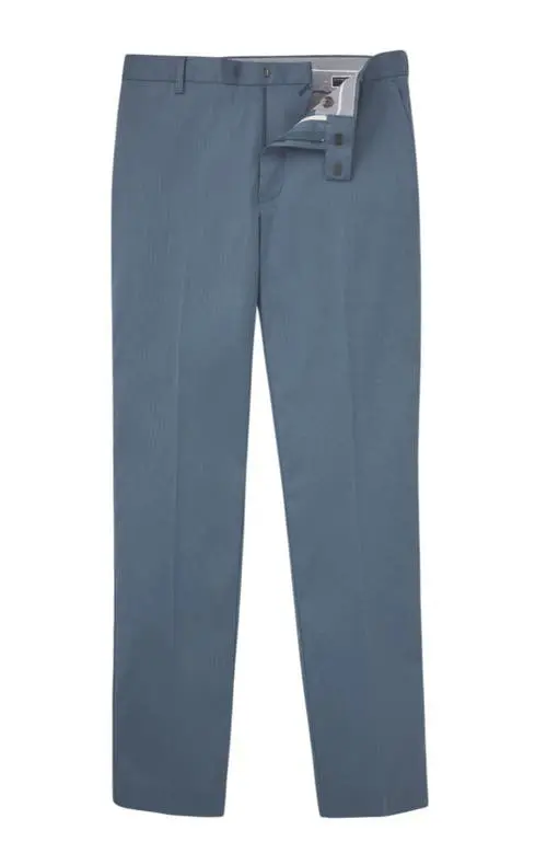 CHARLES TYRWHITT Smart Texture Trousers - Airforce Blue