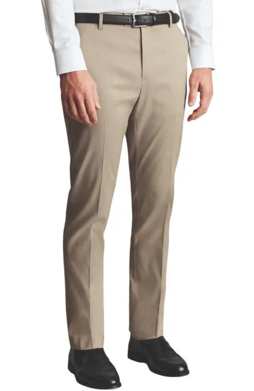 CHARLES TYRWHITT Smart Texture Trousers - Limestone