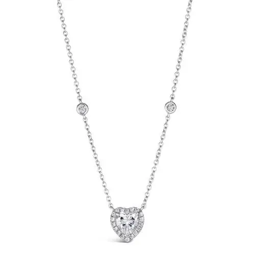ANNA ZUCKERMAN Diamond Crystalline Heart Necklace - White Diamond Crystalline