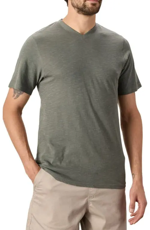 PACT Organic Cotton Featherweight Slub V-neck Tee - Castor Grey